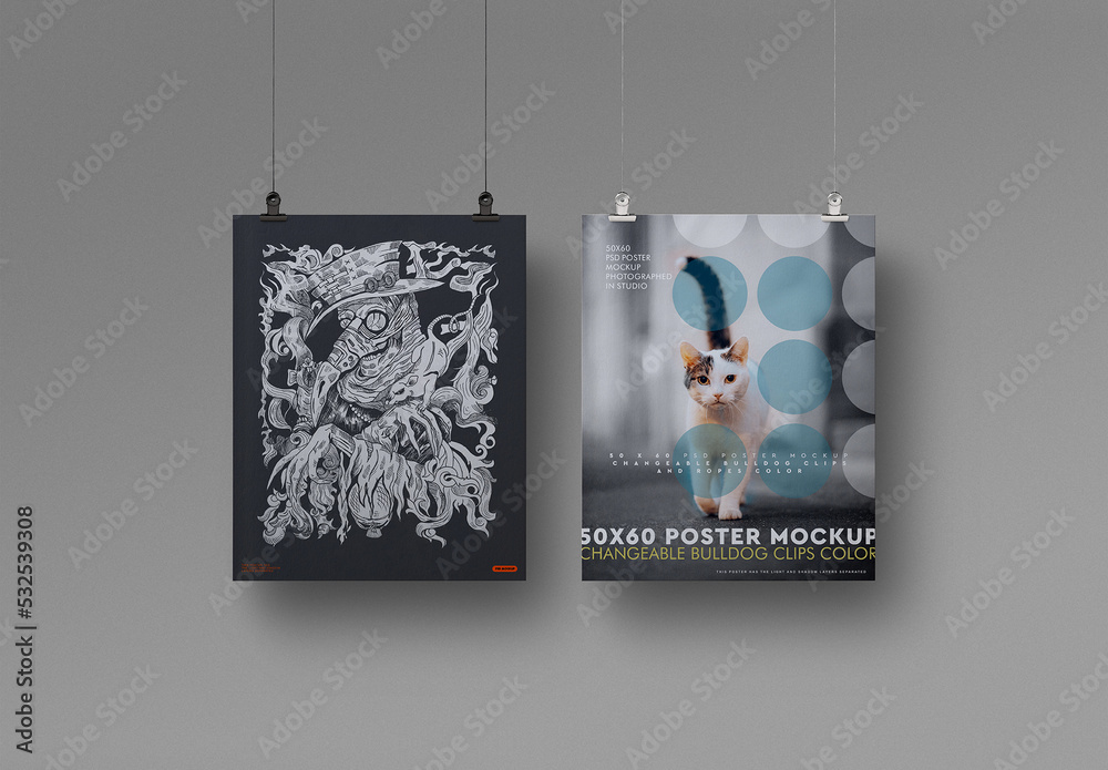 Poster Mockup 50 X 60 Stock Template | Adobe Stock