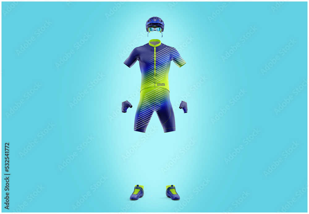 Cycling Kit Mockup - Front View Stock Template | Adobe Stock