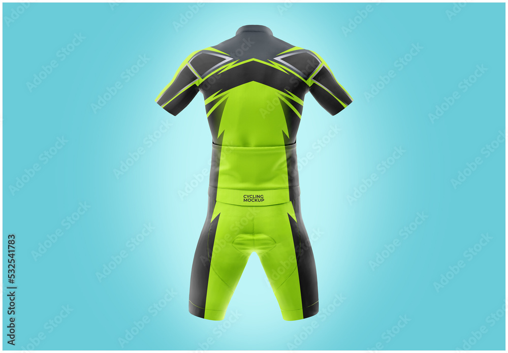 Cycling Mockup - Back View Stock Template | Adobe Stock
