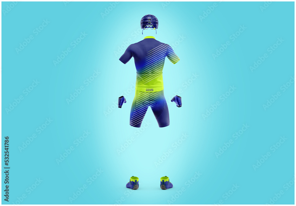 Cycling Kit Mockup - Back View Stock Template | Adobe Stock