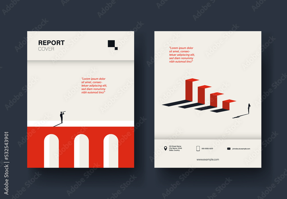 Vision and Growth Business Report Cover Layout Stock Template | Adobe Stock