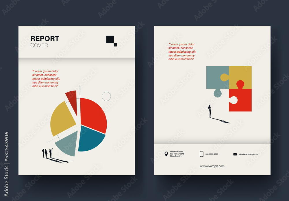 Business Market Analysis Report Cover Layout Stock Template | Adobe Stock