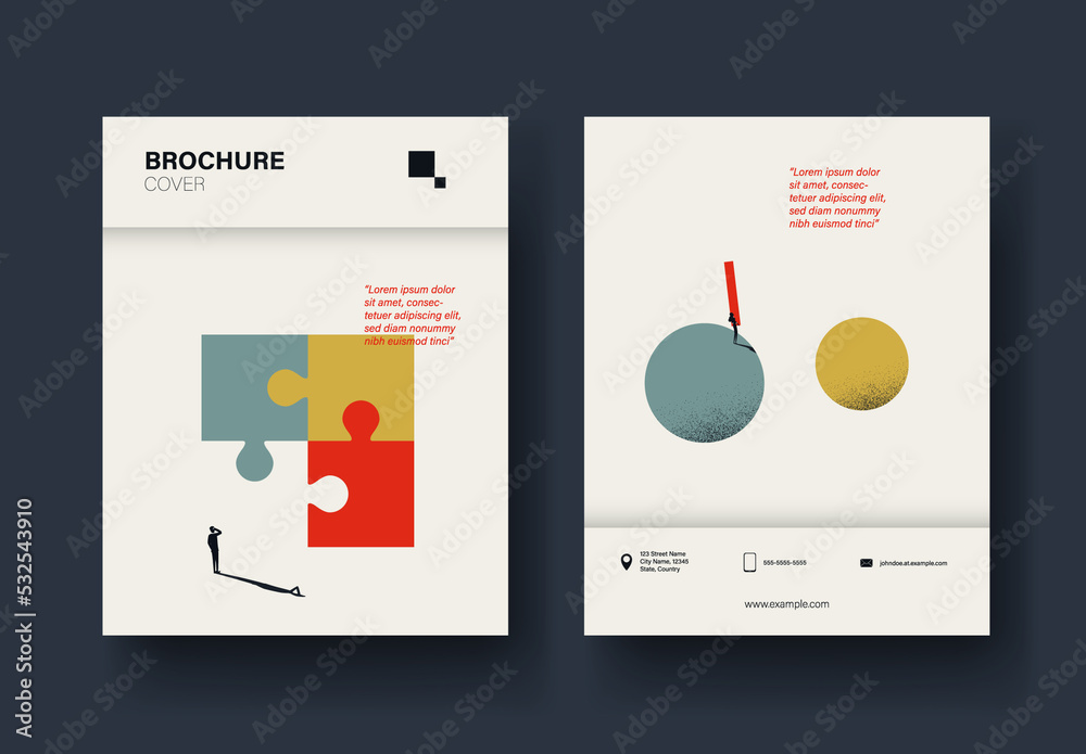 Business Solution Brochure Cover Layout Stock Template | Adobe Stock