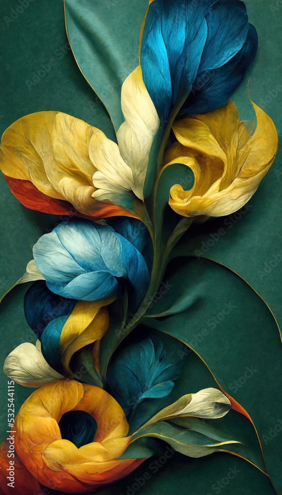 Elegant floral background in Baroque style. Retro decorative flower art ...