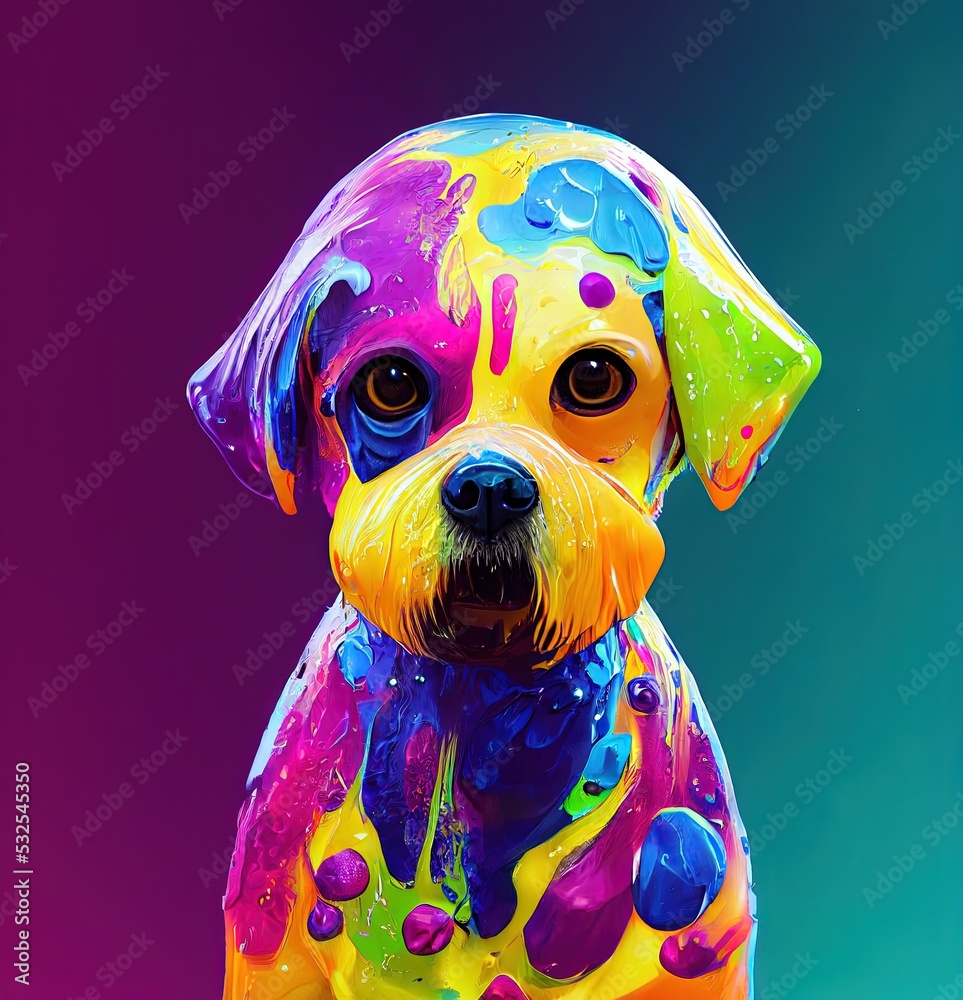 Artistic dog Stock Illustration | Adobe Stock
