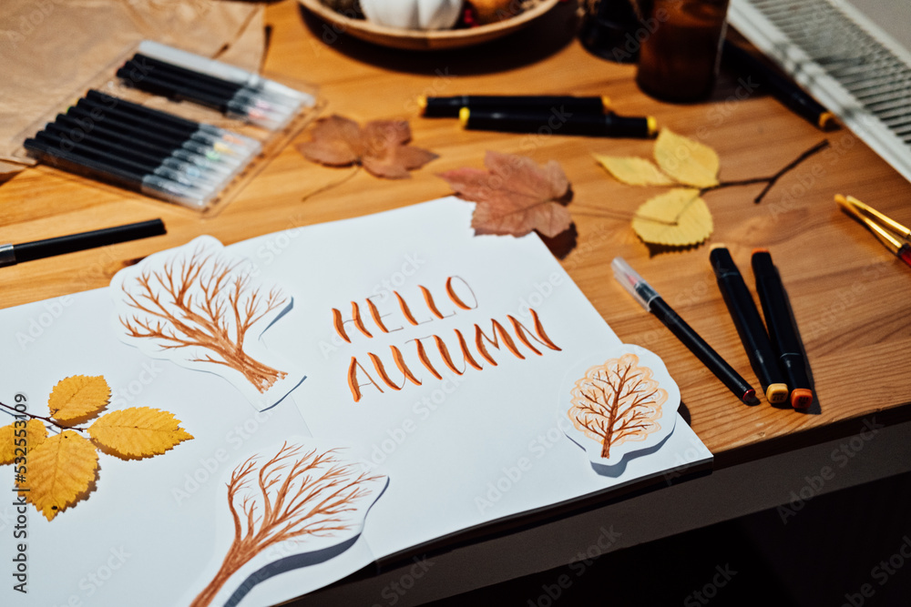Hello Autumn lettering. Autumn Season Drawing, How to draw fall ...