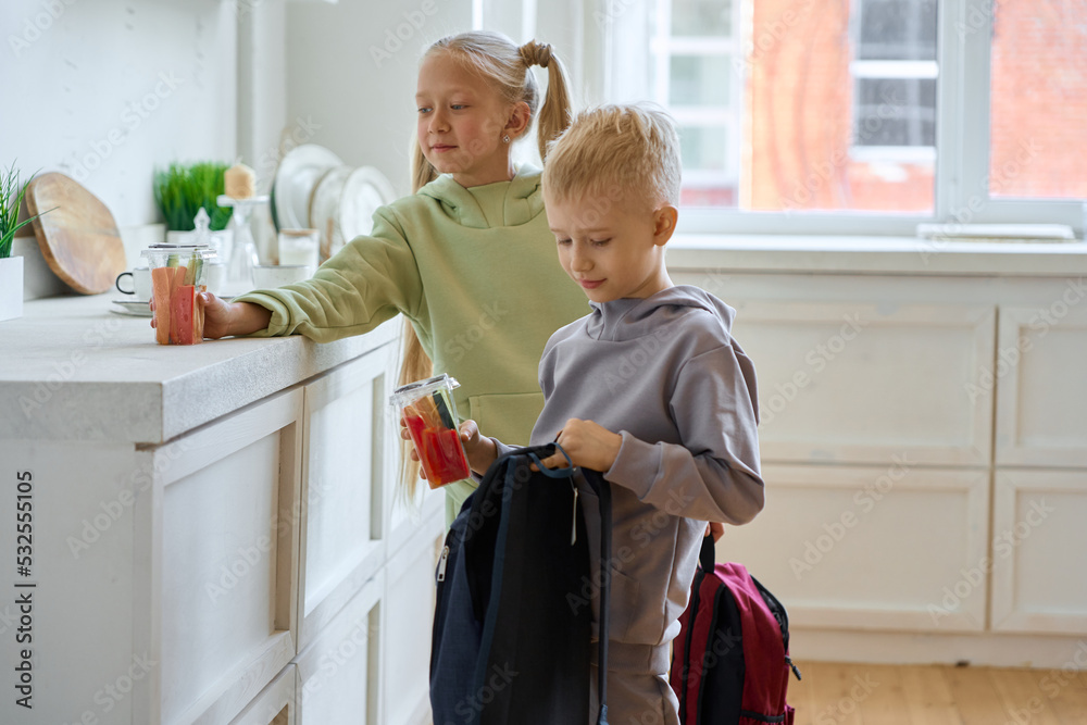 school routine for children Stock Photo | Adobe Stock