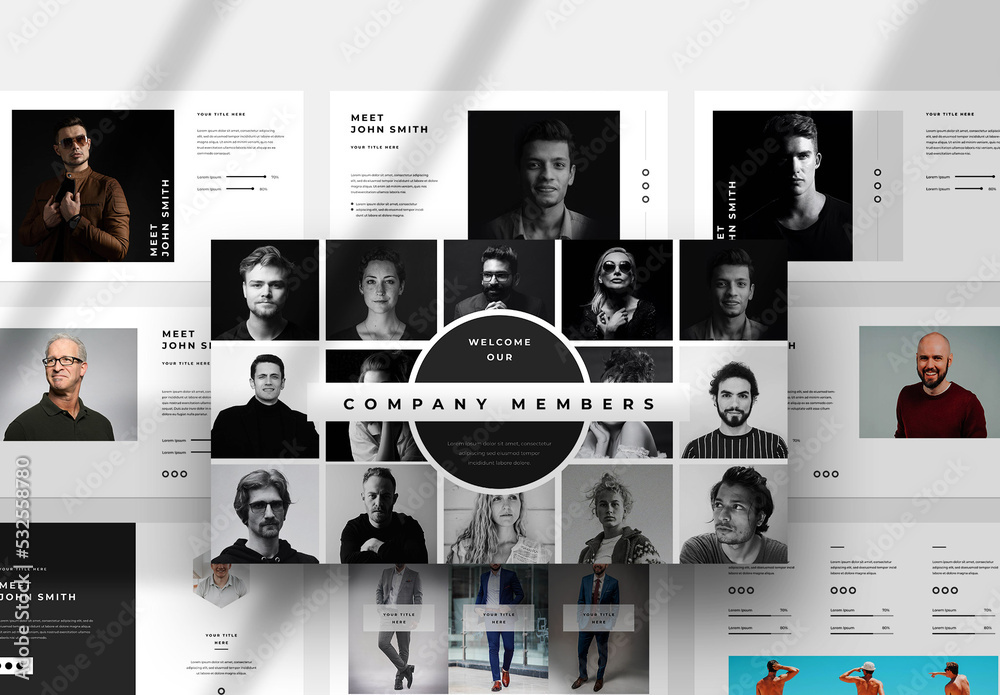 Company Members Presentation Stock Template | Adobe Stock
