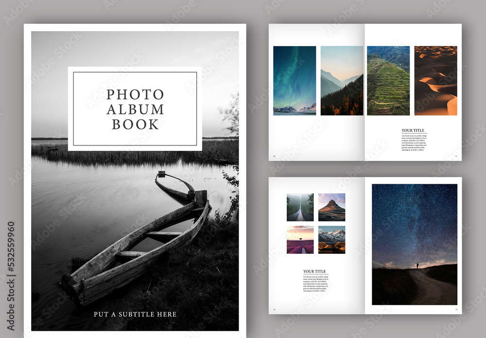 Photo Album Book Layout Stock Template | Adobe Stock