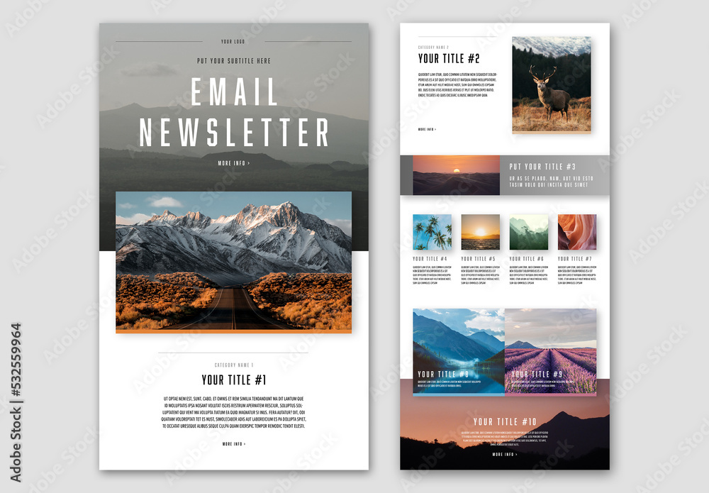 Email Newsletter Layout Stock Template | Adobe Stock