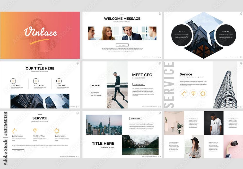 Vintage Presentation Layout Stock Template | Adobe Stock