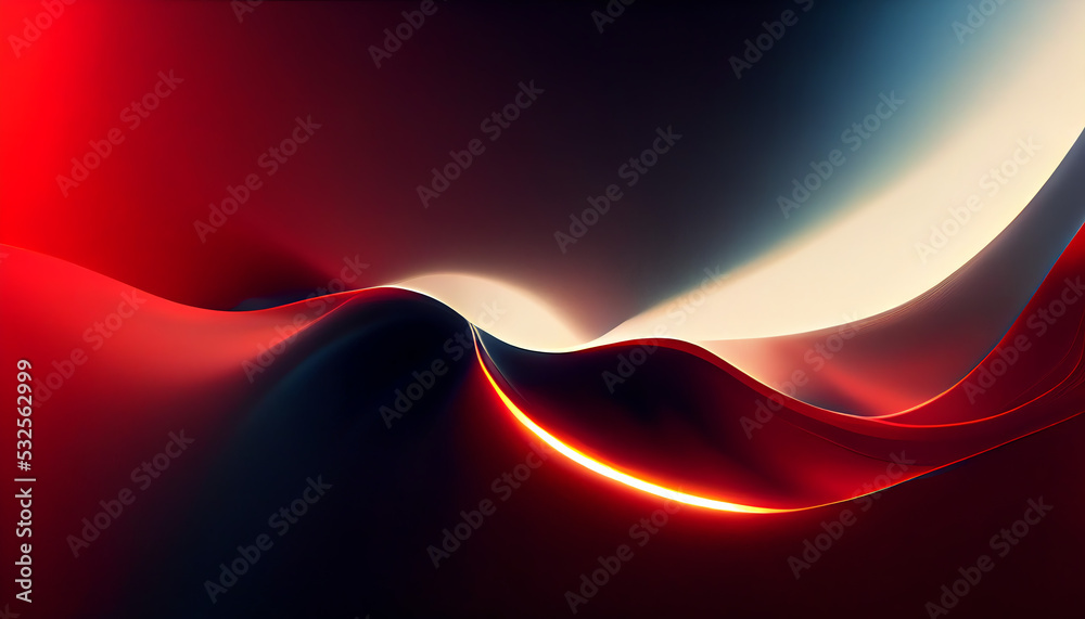 Abstract red and white waves background. Subtle gradients, flow liquid ...