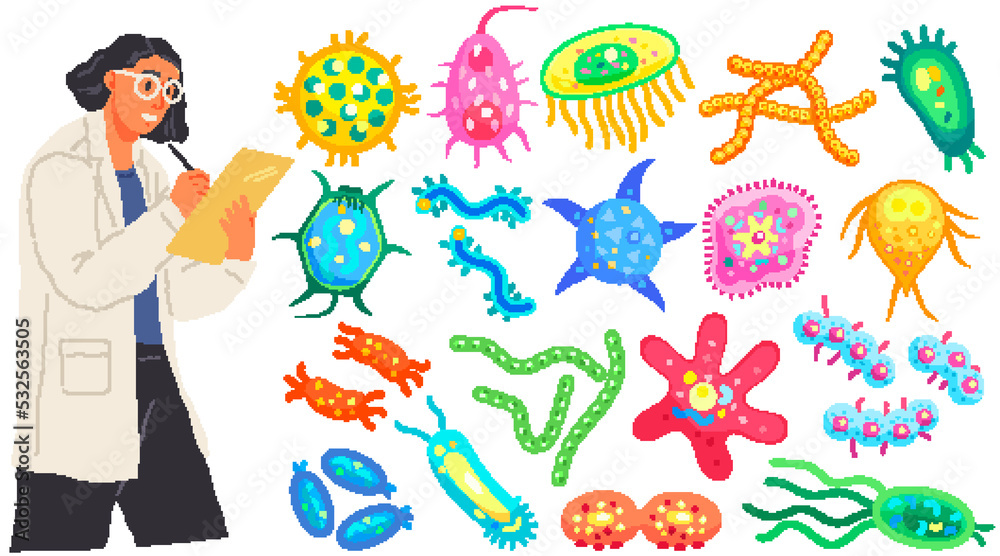 Scientist makes laboratory analysis of life system and organisms ...