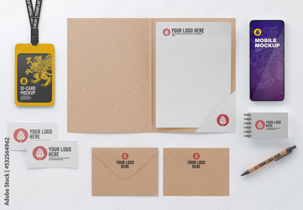 Office Stationery Mockup Stock Template | Adobe Stock