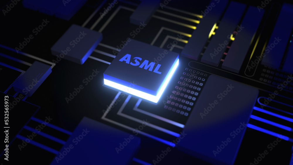 Foto de September 14th 2022, logo ASML on a 3D illustration of ...