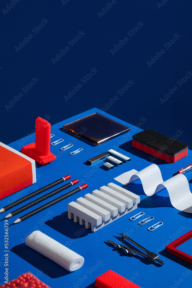 Architectural object arranged on desk Stock Photo | Adobe Stock