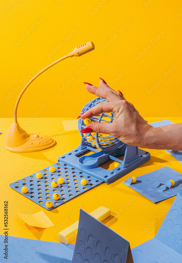 hands lottery balls Stock Photo | Adobe Stock