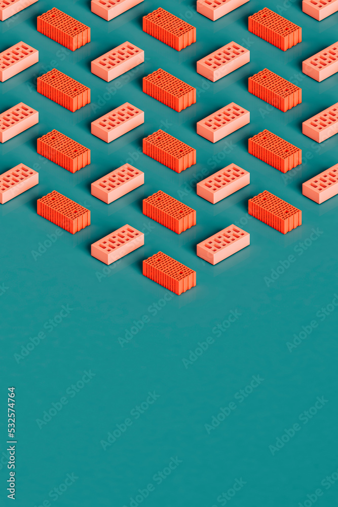 triangle from construction bricks Stock Photo | Adobe Stock