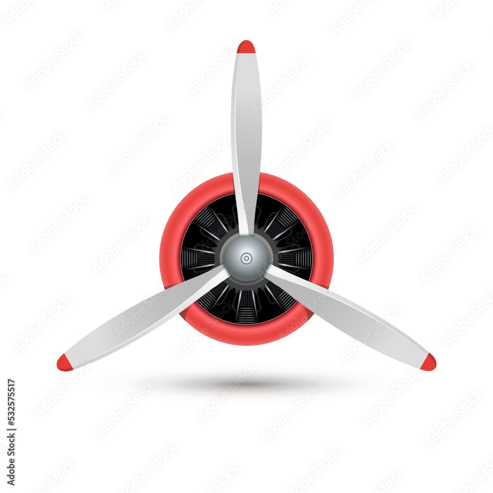 Plane blade propeller, vector airplane wood engine logo icon. Aircraft ...
