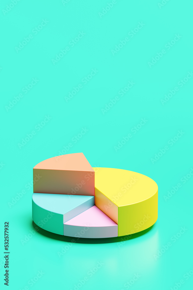 Colorful 3D rendered financial pie chart with copy space Stock Photo ...