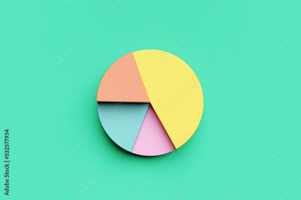 Colorful 3D rendered financial pie chart with copy space Stock Photo ...