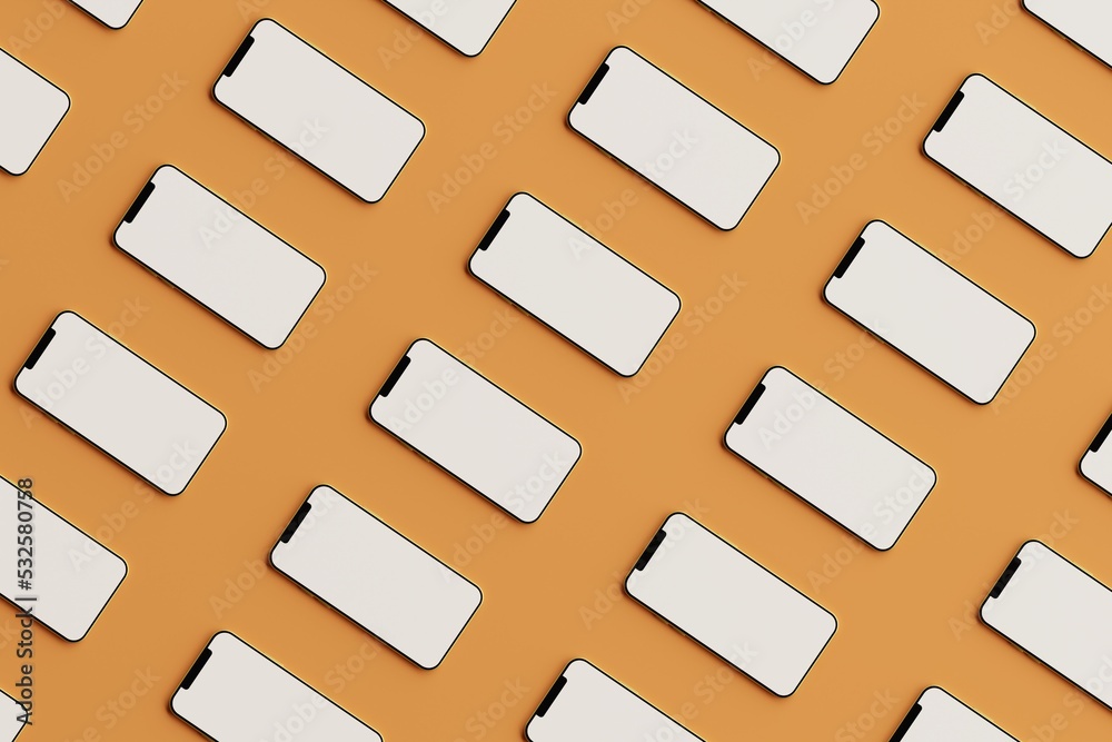 Minimal design pattern of smart phone with blank space. Stock Photo ...