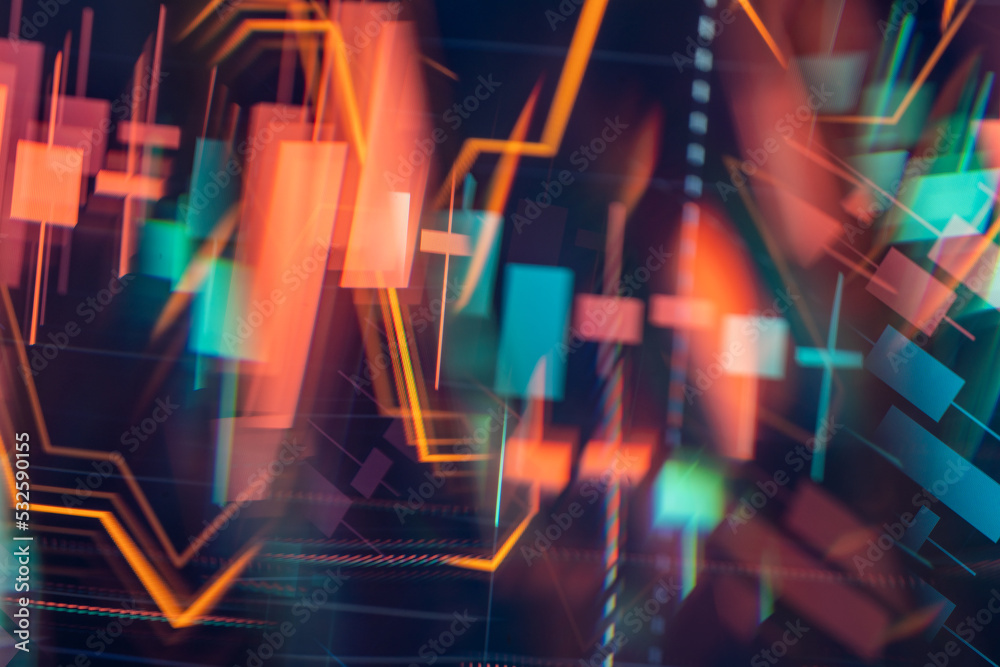 Screen with stock market index charts and diagrams Stock Photo | Adobe ...