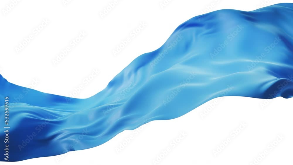 Flowing blue cloth background with alpha channel, 3d rendering. Stock ...