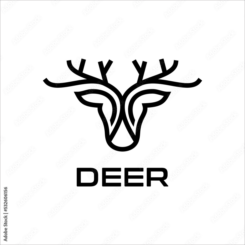 Deer Logo Linear vector, Horns, , moose, Cervinae, muntjac, fallow deer ...
