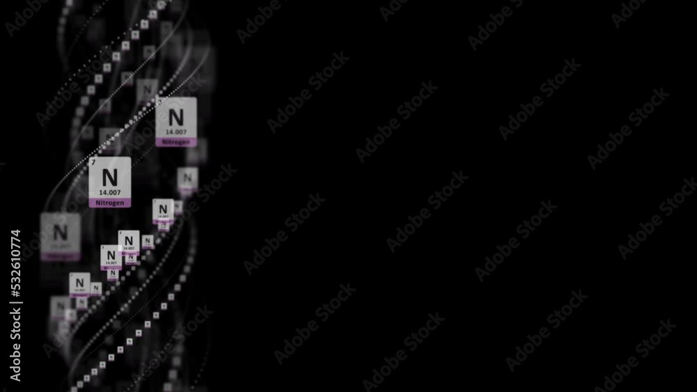 NITROGEN Molecule Symbol, Chemistry Periodic Table, Animation ...