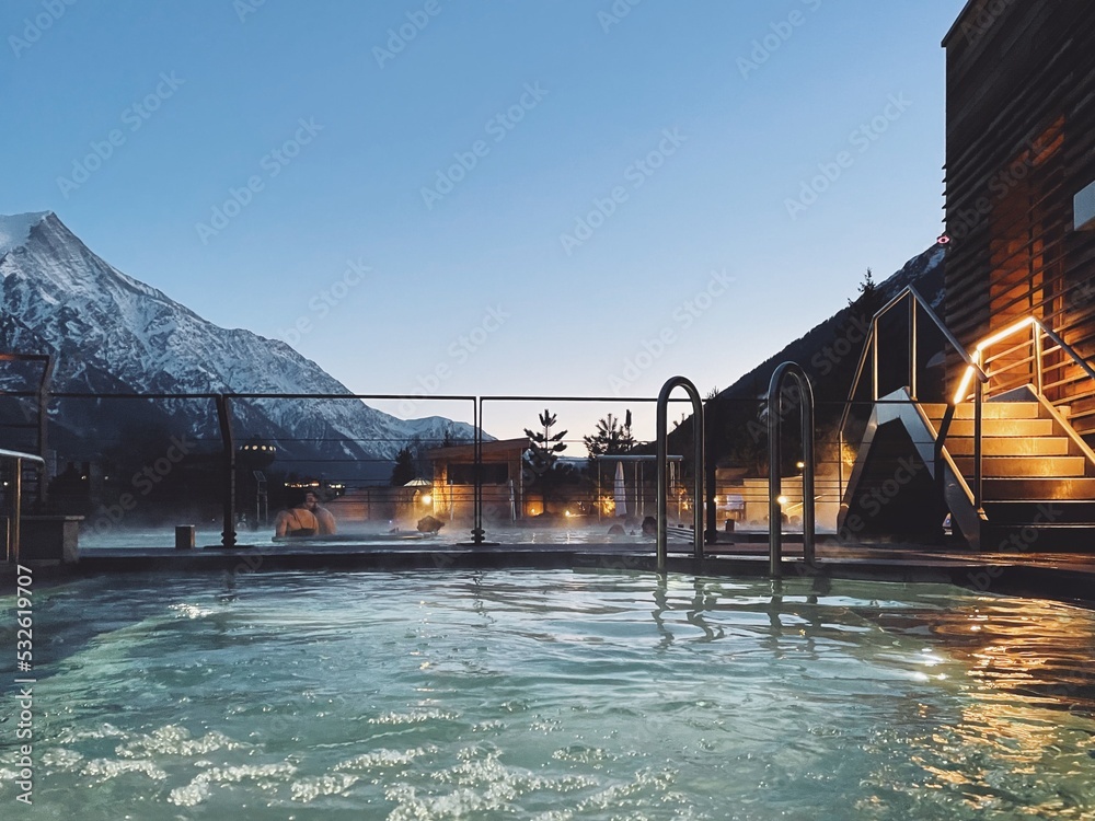 Chamonix thermal spa swimming pool Stock Photo | Adobe Stock