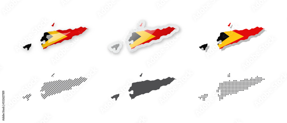 East Timor - Maps Collection. Six maps of different designs. Stock ...