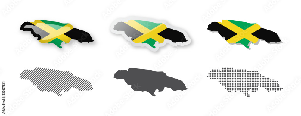 Jamaica - Maps Collection. Six maps of different designs. Stock Vector ...