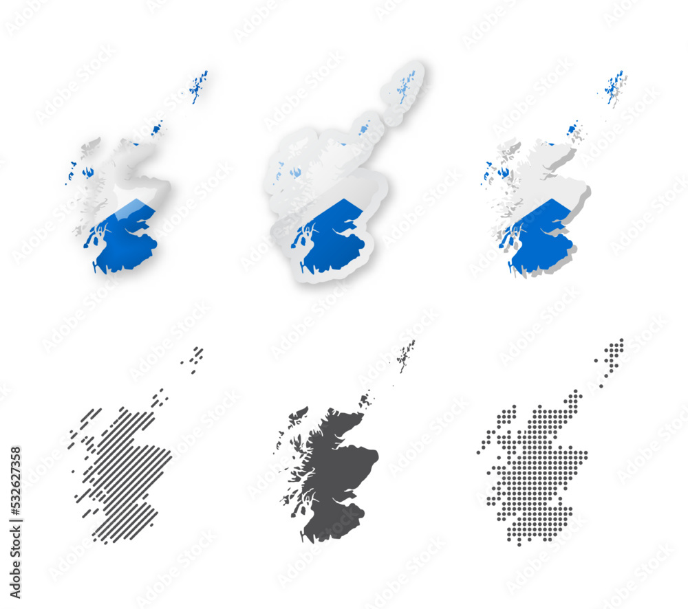 Scotland - Maps Collection. Six maps of different designs. Stock Vector ...
