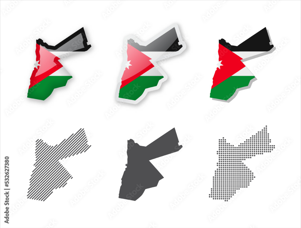 Jordan - Maps Collection. Six maps of different designs. Stock Vector ...