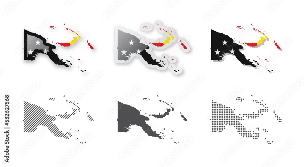 Papua New Guinea - Maps Collection. Six maps of different designs ... Papua New Guinea - Maps Collection. Six maps of different designs ...