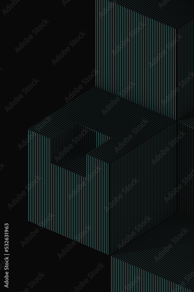 Cubes background with lines Stock Photo | Adobe Stock