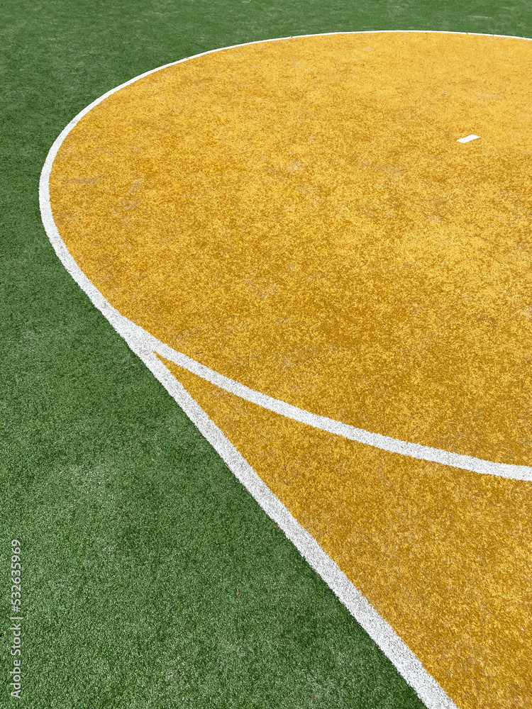 sportfield with yellow shape Stock Photo | Adobe Stock