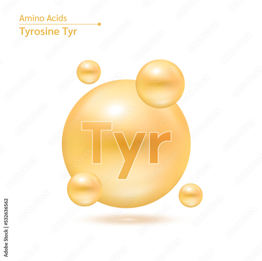 Vecteur Stock Tyrosine acid amino capsules vitamins complex minerals ...