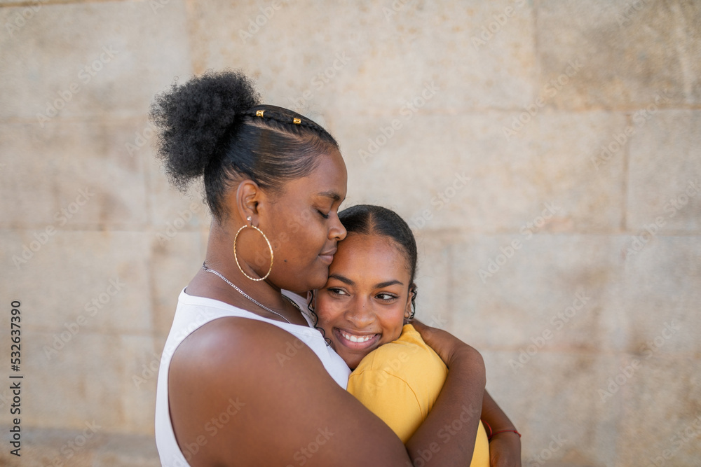 black women friends hugging Stock Photo | Adobe Stock