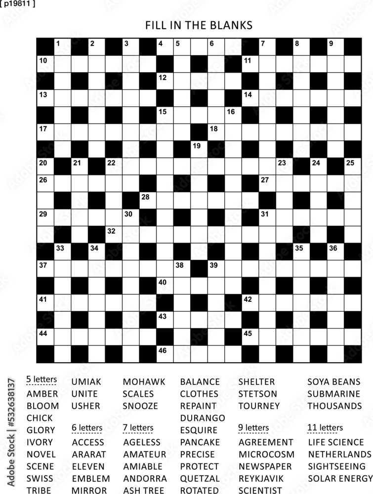 Puzzle page with 19x19 criss-cross (or fill in, else kriss-kross ...