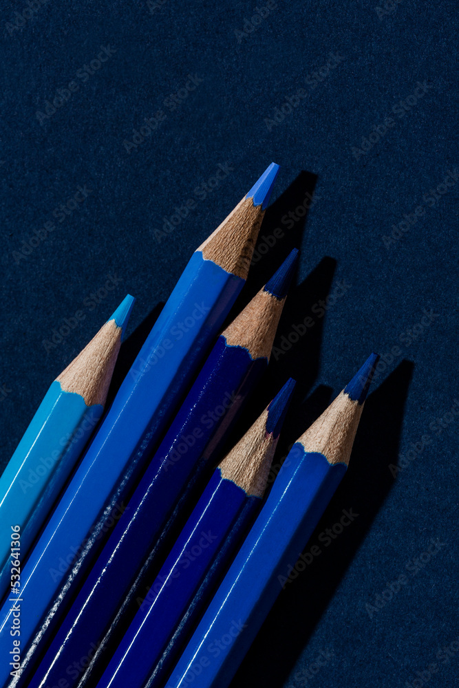 Blue gradient crayons Stock Photo | Adobe Stock