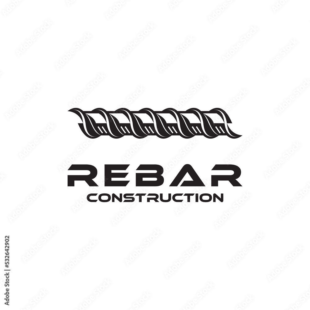 Poster rebar concrete construction logo design vector for business idea ...