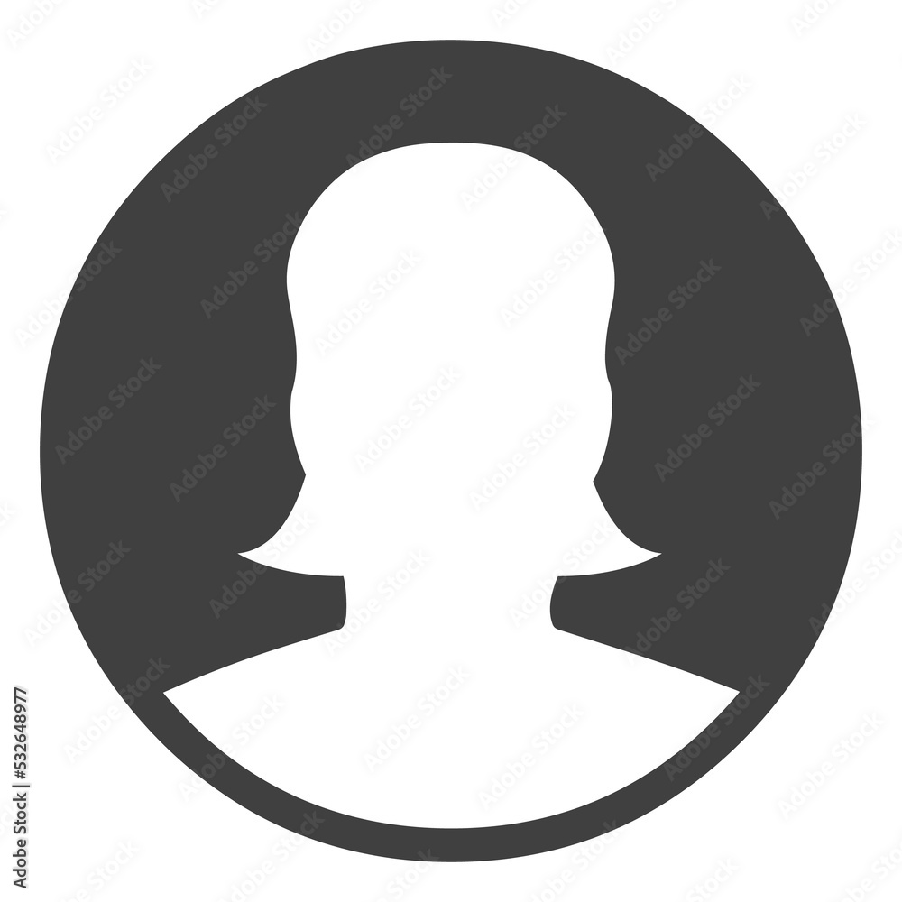 Female profile picture symbol PNG image Stock Illustration | Adobe Stock
