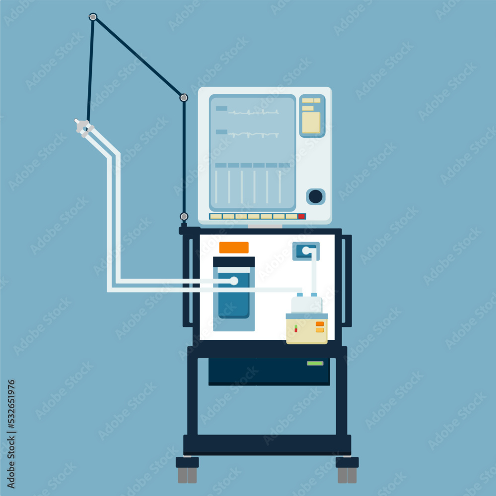 Ventilator, used to help patients by moving the ventilated air in and ...