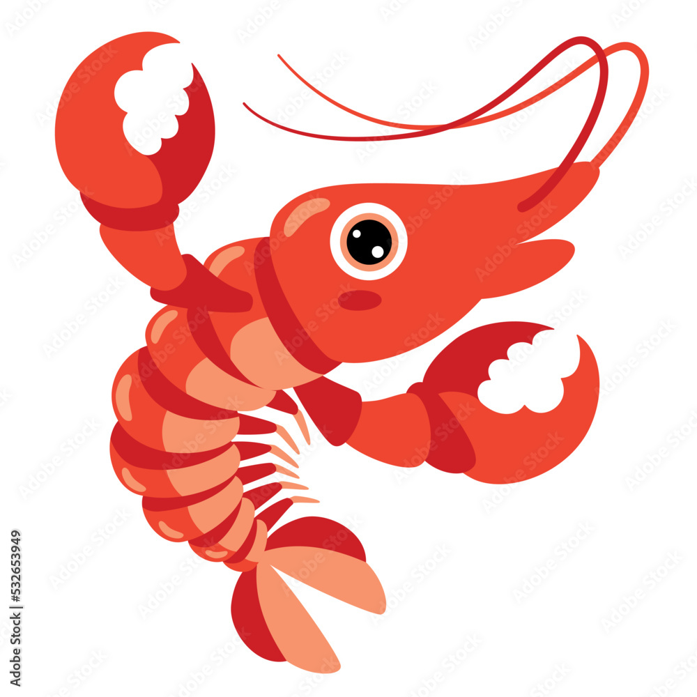 Cartoon Drawing Of A Lobster Stock Vector | Adobe Stock