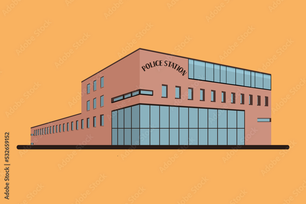 Police Station building vector icon illustration. Building, Landmark ...