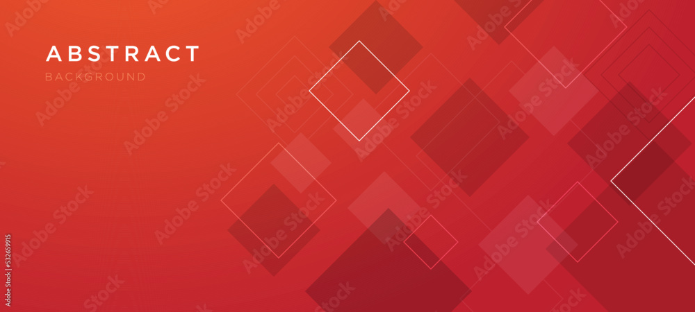 Abstract wide long red gradient geometric square shape striped line ...