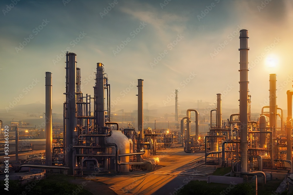 Petrochemical industry Stock Illustration | Adobe Stock