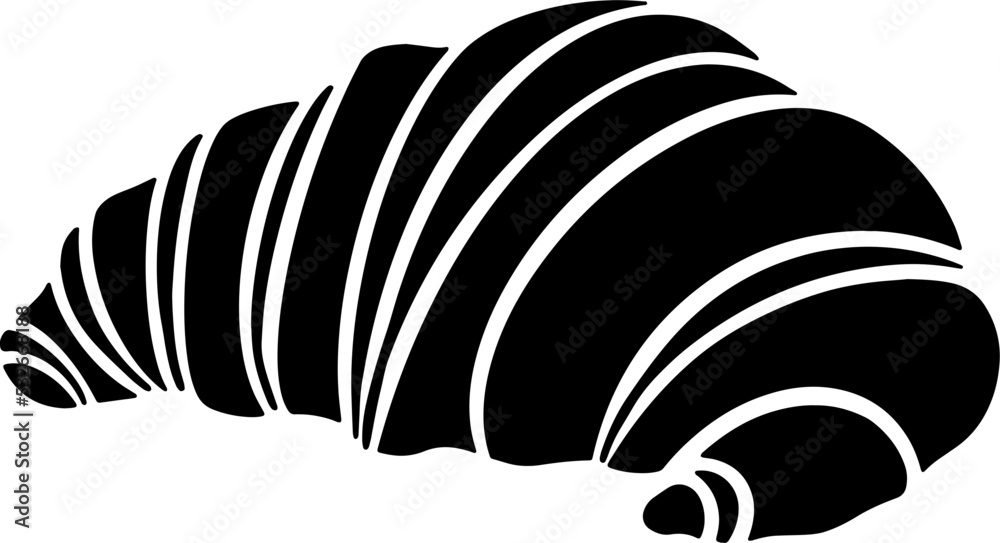 croissant silhouette illustration line drawing Stock Vector | Adobe Stock